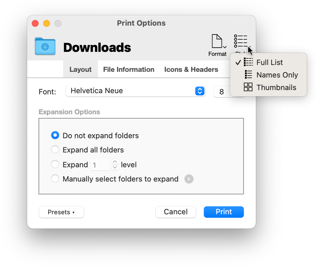 Print Window, per stampare il contenuto di una finestra del Finder, è ...